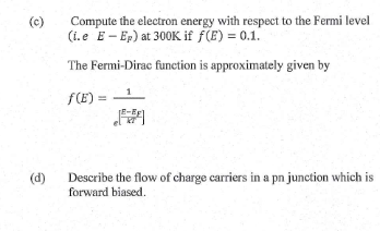 Solved (c) Compute the electron energy with respect to the | Chegg.com