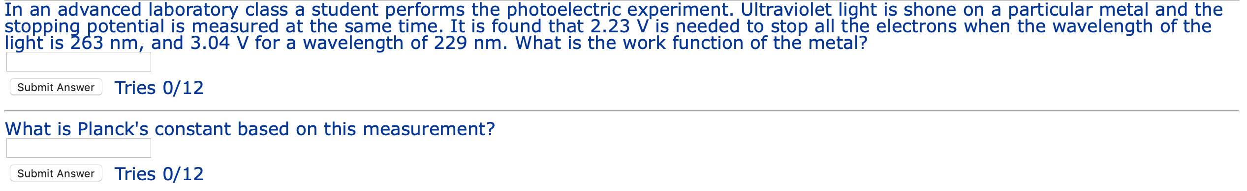 Solved In an advanced laboratory class a student performs | Chegg.com