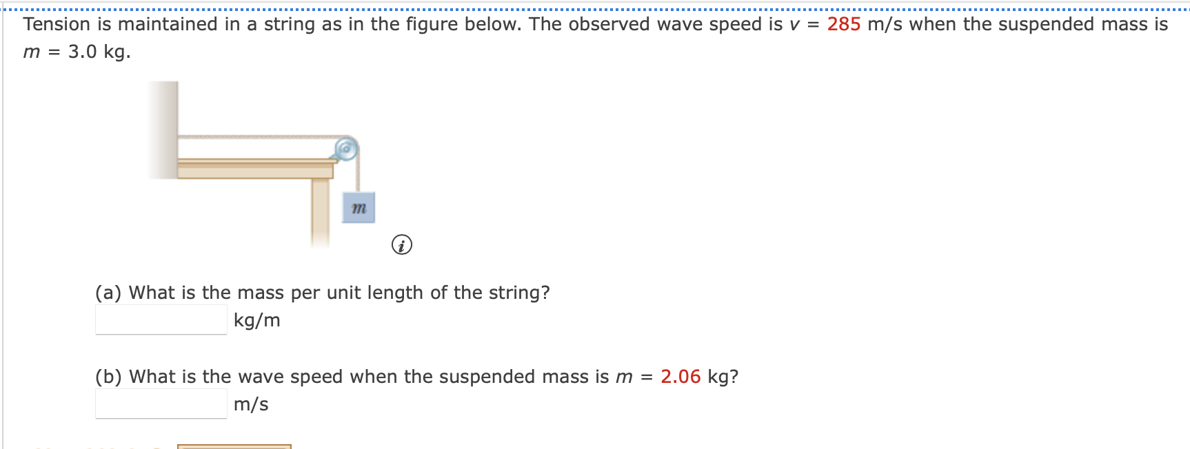 Solved Tension is maintained in a string as in the figure | Chegg.com
