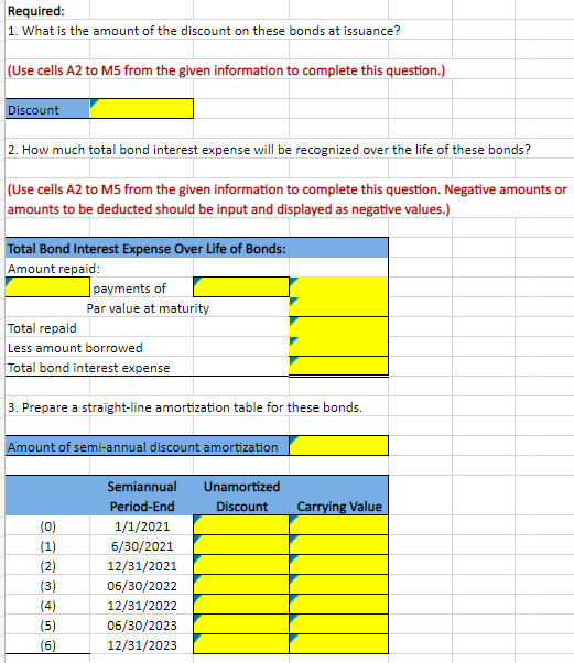 Solved Required: 1. What is the amount of the discount on | Chegg.com