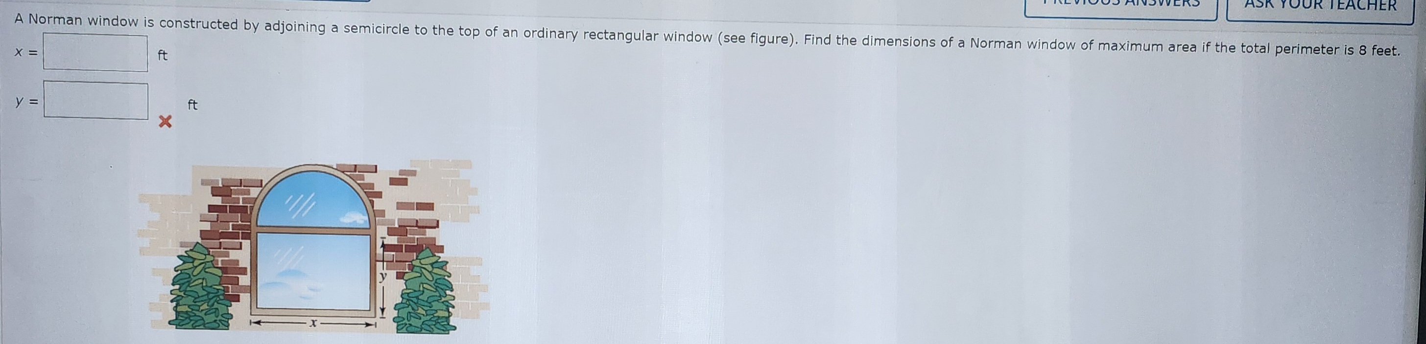 Solved A Norman window is constructed by adjoining a | Chegg.com