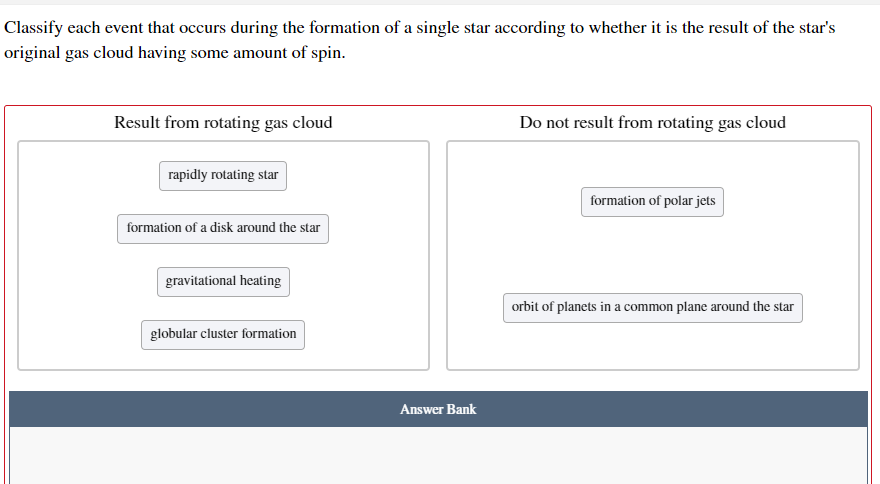 Solved Classify each event that occurs during the formation | Chegg.com