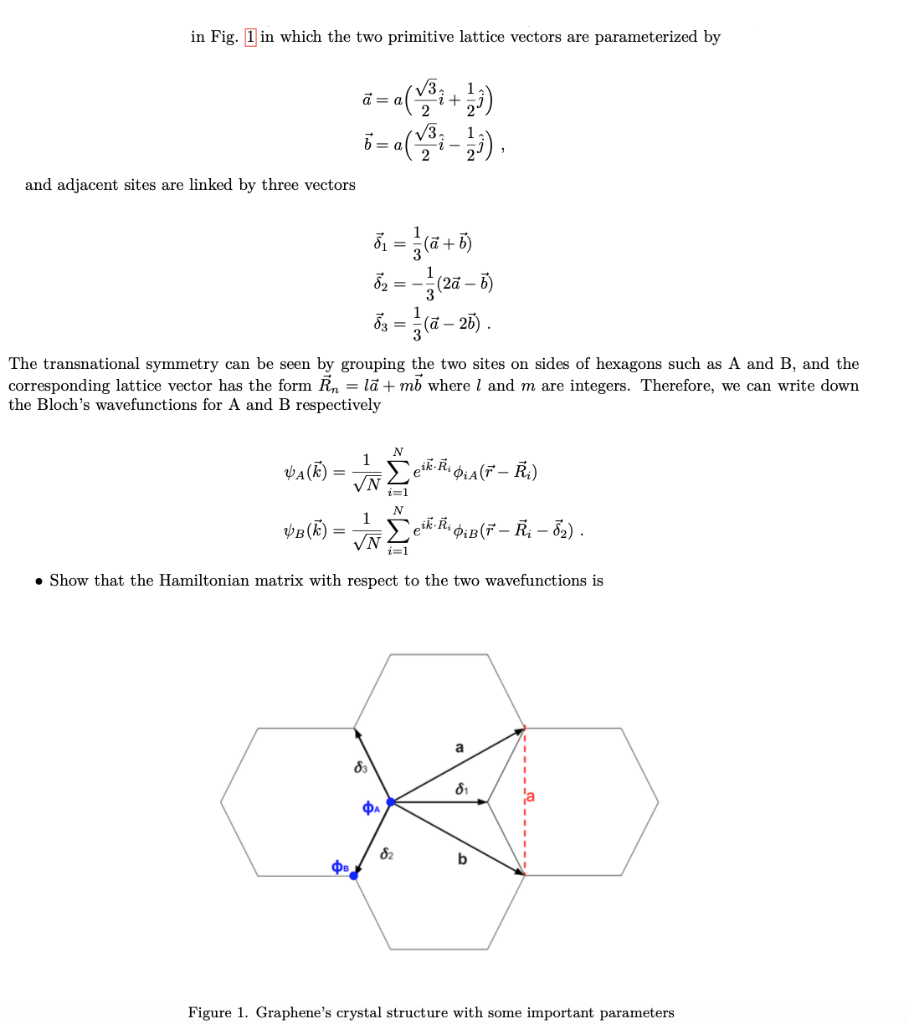 in Fig. 1in which the two primitive lattice vectors | Chegg.com