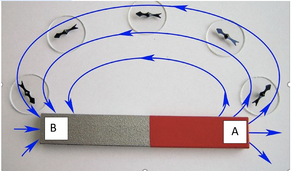 Solved Several compasses are placed around the top half of a | Chegg.com