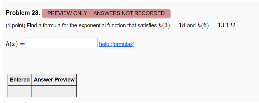 Solved Problem 28. PREVIEW ONLY -- ANSWERS NOT RECORDED (1 | Chegg.com