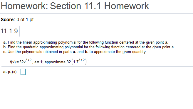 Solved Homework: Section 11.1 Homework Score: 0 of 1 pt | Chegg.com