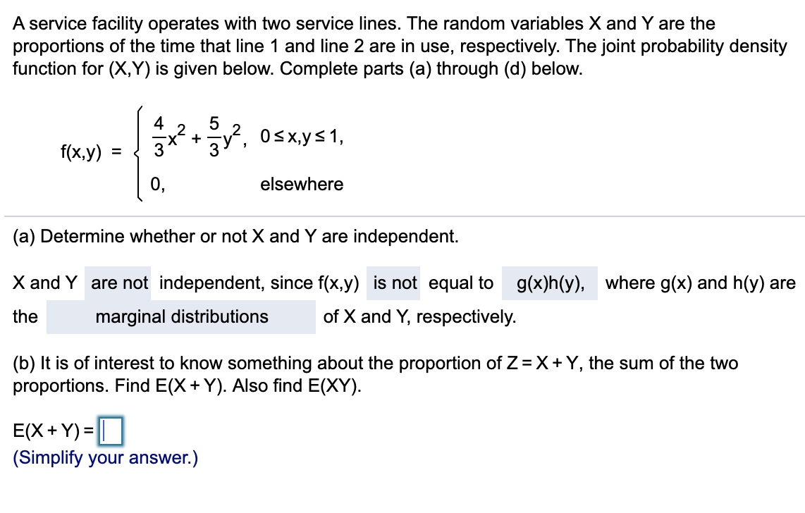 Solved A service facility operates with two service lines. | Chegg.com