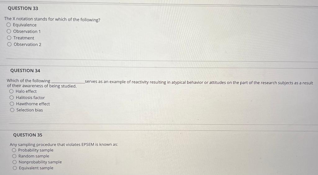 Solved Which of the following best describes the researchers | Chegg.com