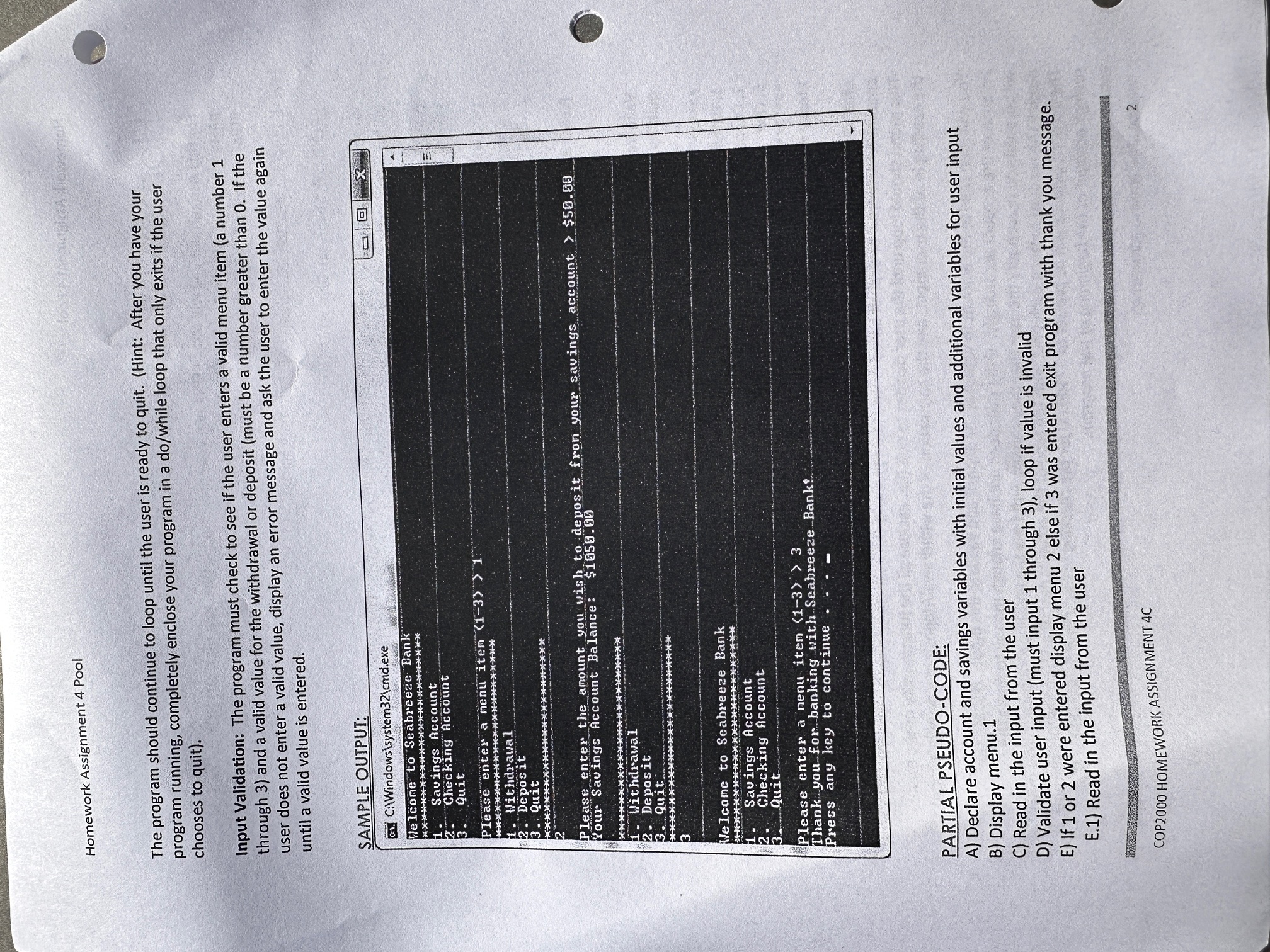 Solved both a Savings and Checking Account. You will display | Chegg.com