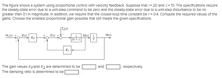 Solved The figure shows a system using proportional control | Chegg.com