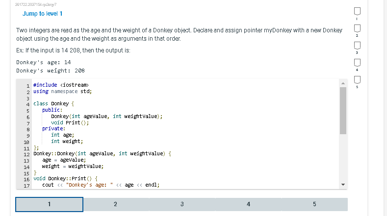 Solved 8.3.3: Operators: new, delete, and ->. Level 1 | Chegg.com