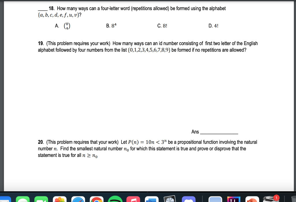 Solved 18. How many ways can a four-letter word (repetitions | Chegg.com