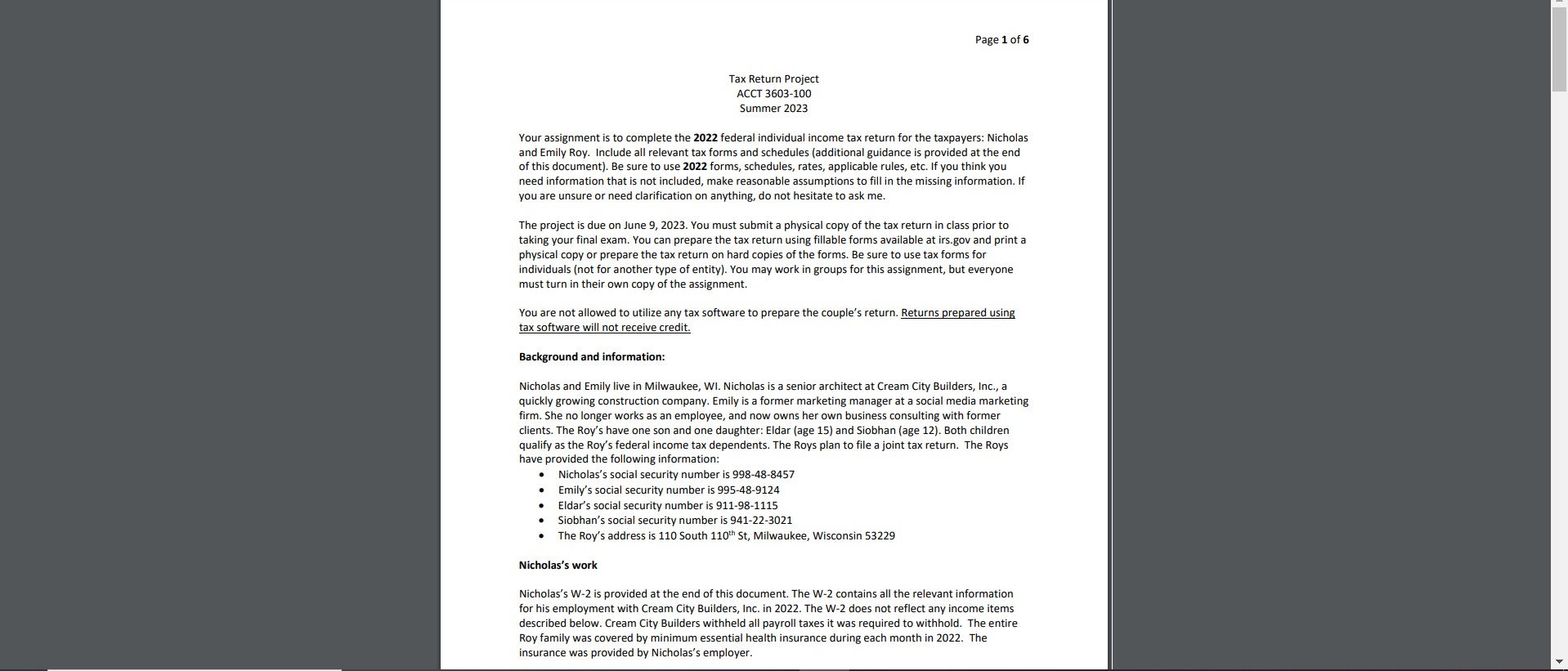 ACCT 3603-100 Summer 2023 Your assignment is to | Chegg.com