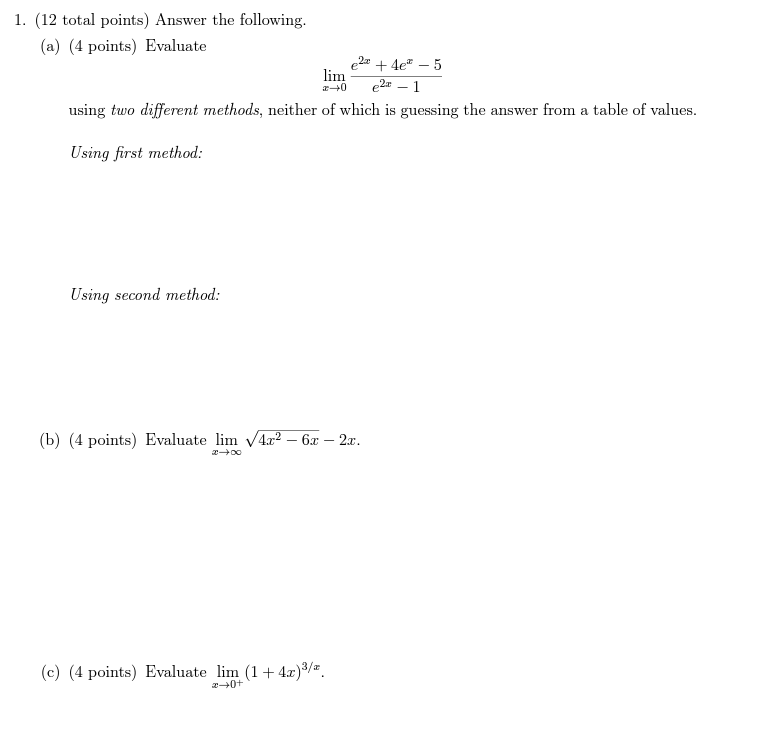 Solved 1. (12 total points) Answer the following. (a) (4 | Chegg.com Solved 1. (12 total points) Answer the following. (a) (4 | Chegg.com