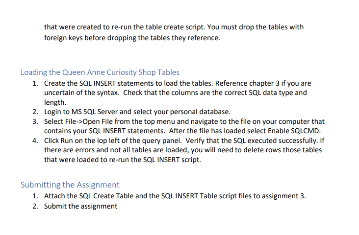 Assignment 3 Create and Load the Queen Anne Curiosity | Chegg.com