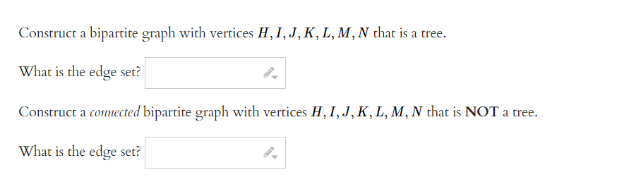 Solved Construct a bipartite graph with vertices | Chegg.com