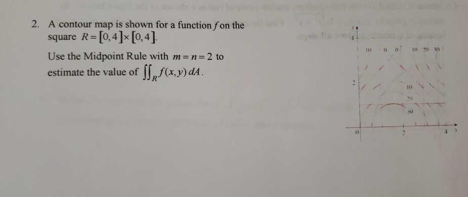 Solved 2. A contour map is shown for a function f on the | Chegg.com