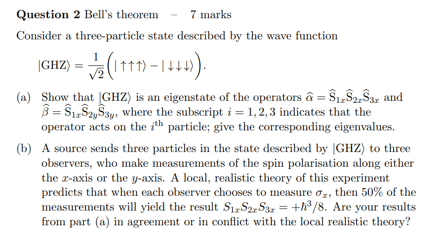 Solved Consider a three-particle state described by the wave | Chegg.com