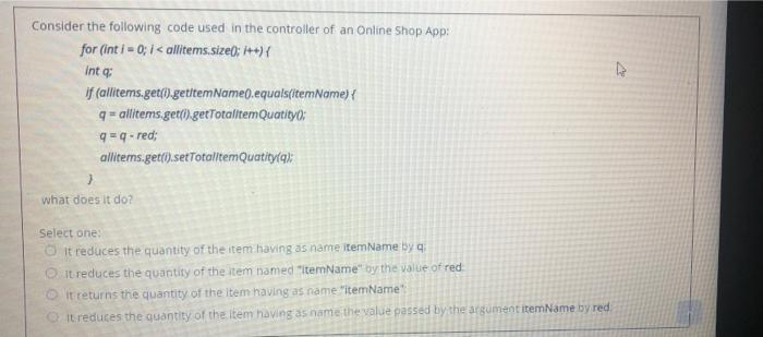 Solved Consider the following code used in the controller of | Chegg.com