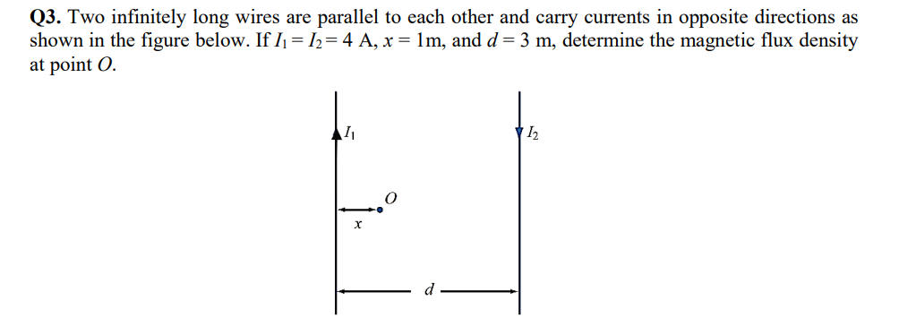 Q3. Two infinitely long wires are parallel to each | Chegg.com