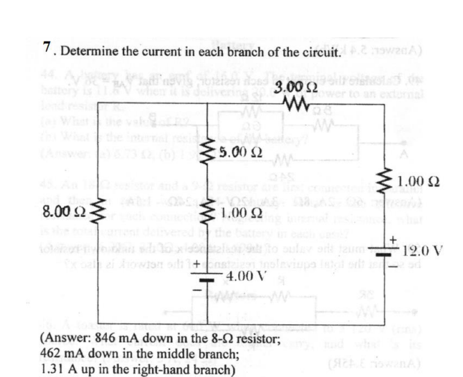 Solved Determine the current in each branch of the | Chegg.com