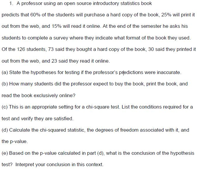 Solved 1. A professor using an open source introductory | Chegg.com