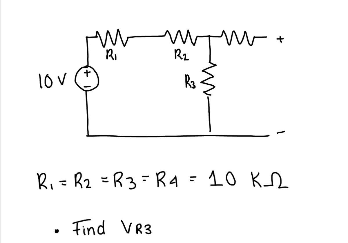 Solved R1=R2=R3=R4=10kΩ - Find VR3 | Chegg.com
