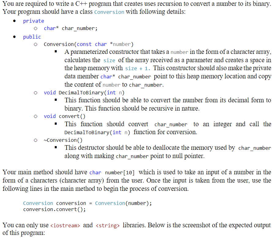 Solved You are required to write a C++ program that creates | Chegg.com