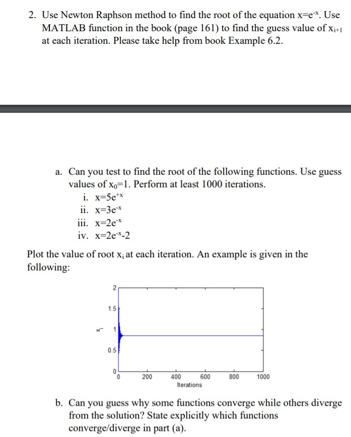 2. Use Newton Raphson method to find the root of the | Chegg.com