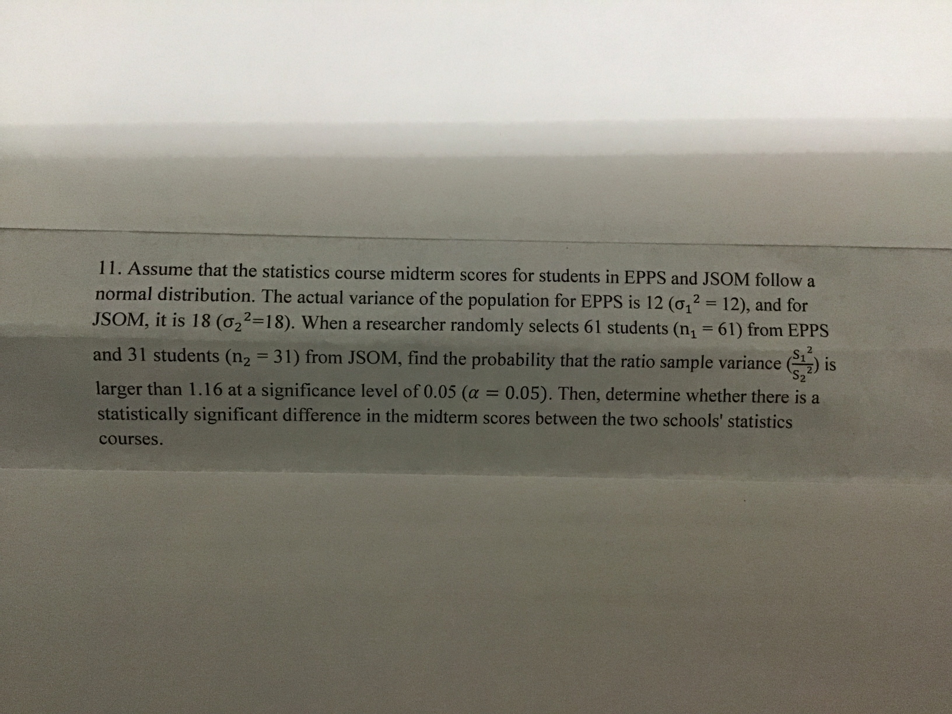 Solved 11. Assume that the statistics course midterm scores | Chegg.com