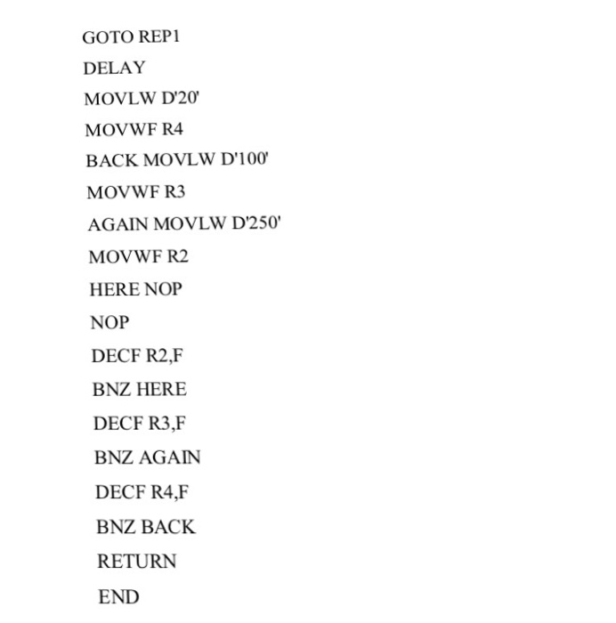 Solved Write An Assemble Language Code For Pic18f458 Which 