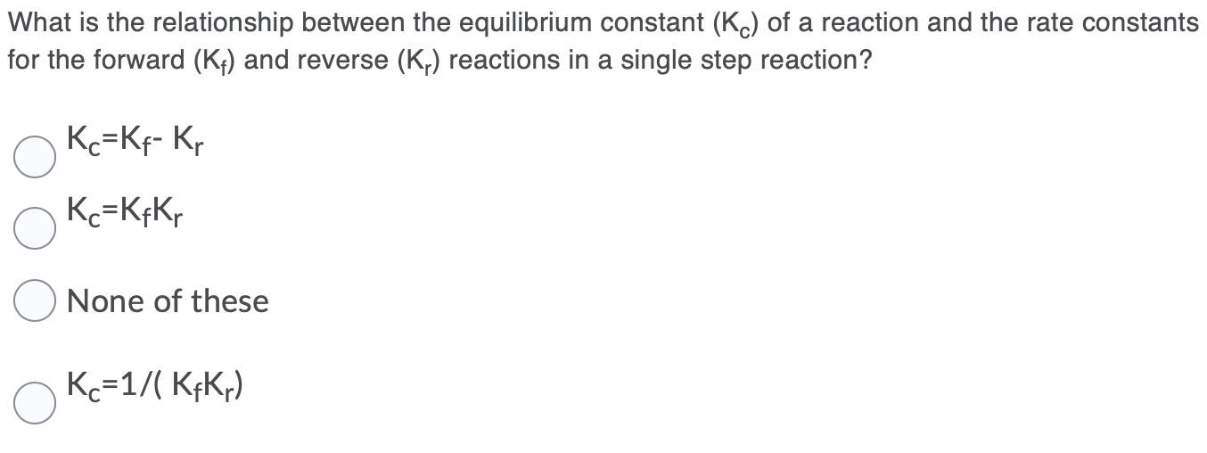 Solved What is the relationship between the equilibrium | Chegg.com