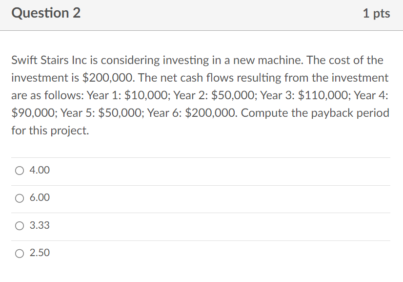 Solved Swift Stairs Inc is considering investing in a new | Chegg.com