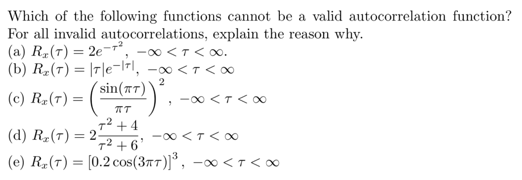 Solved Which of the following functions cannot be a valid | Chegg.com
