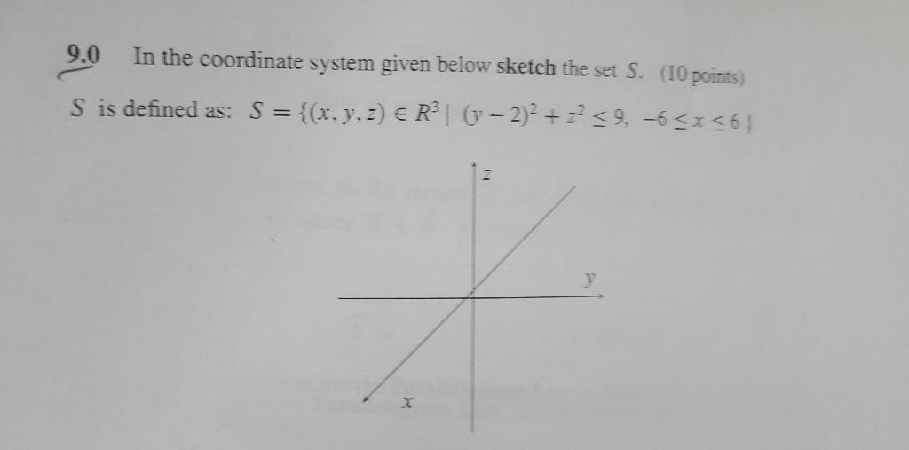 Solved 9.0 In the coordinate system given below sketch the | Chegg.com