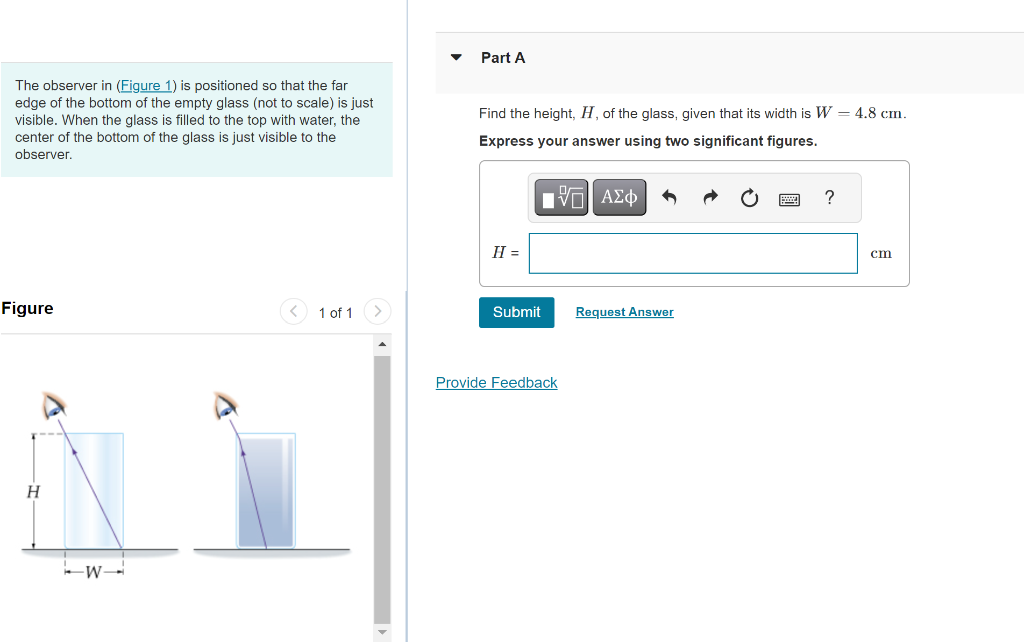 Solved The observer in is positioned so that the far edge | Chegg.com