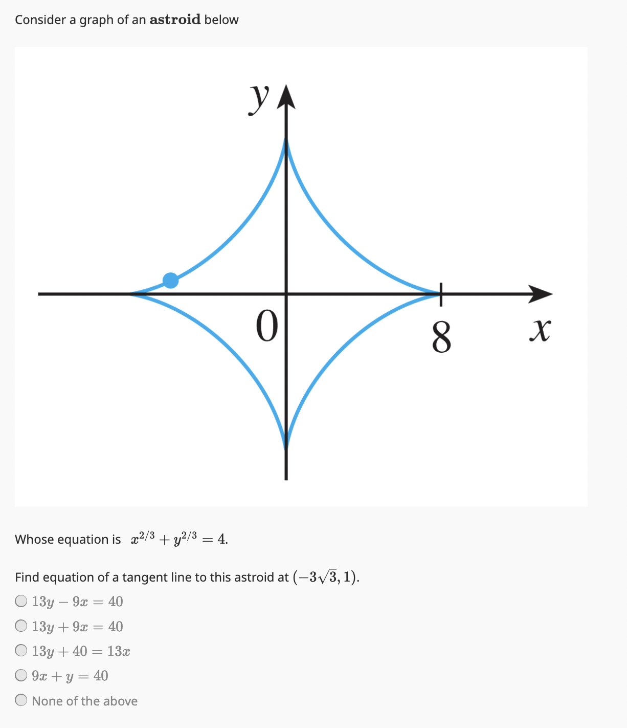 Solved Whose equation is x23+y23=4.Find equation of ﻿a | Chegg.com