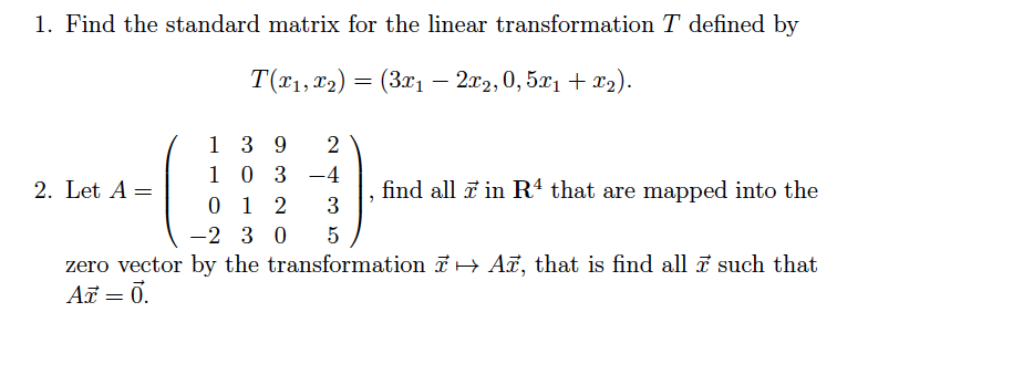Solved THESE ARE LINEAR ALGEBRA QUESTIONS. PLEASE ANSWER ALL | Chegg.com