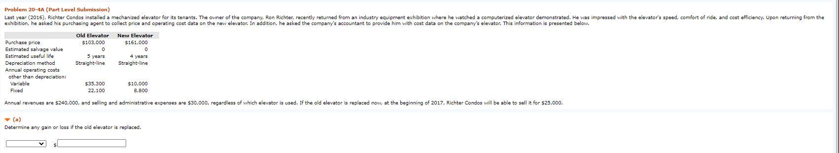 Solved Problem 20-4A (Part Level Submission) Last year | Chegg.com