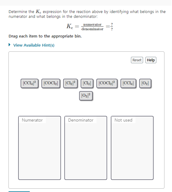 Solved Determine the Kc expression for the reaction above by | Chegg.com