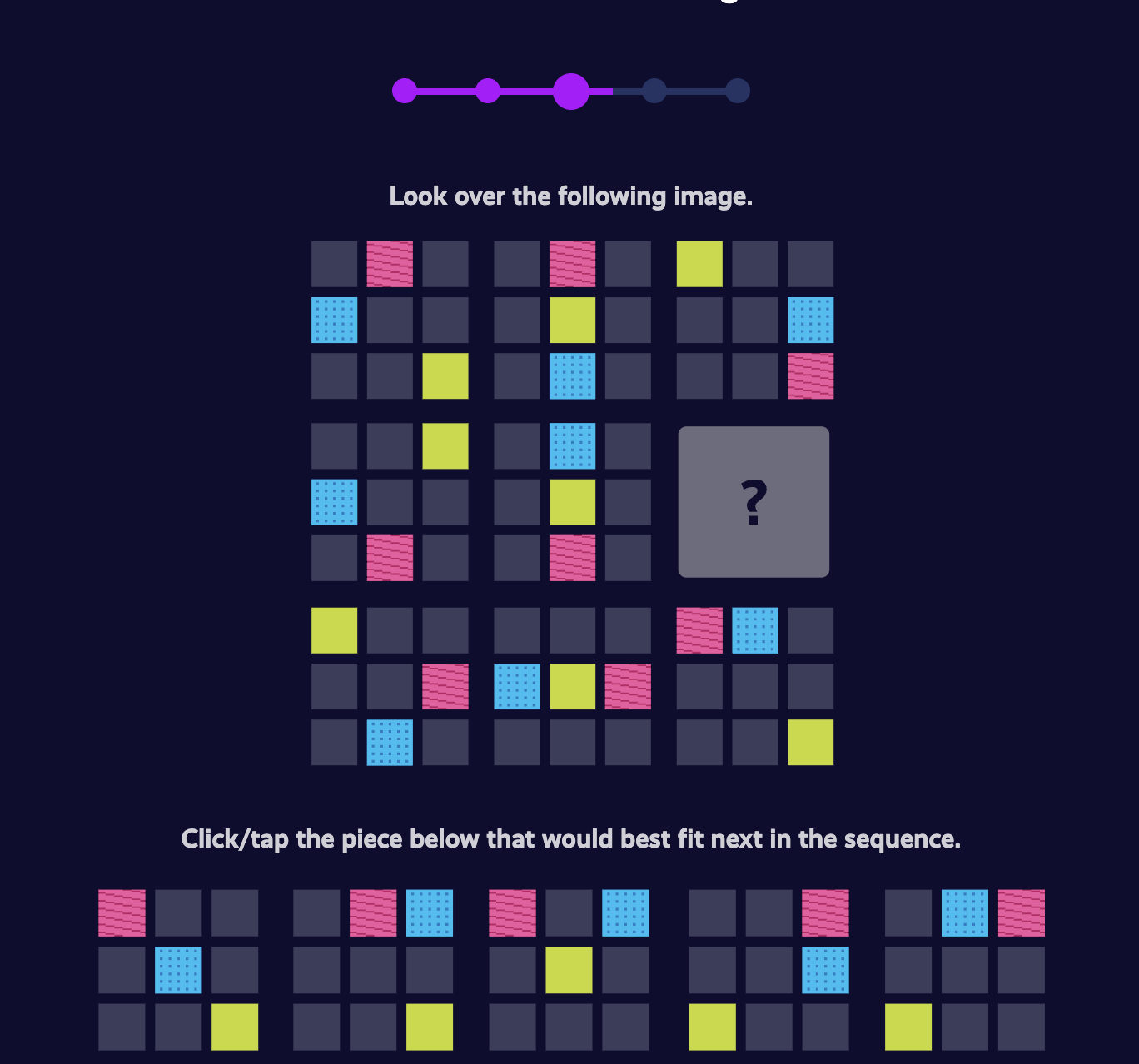 Solved Click/tap the piece below that would best fit next in | Chegg.com