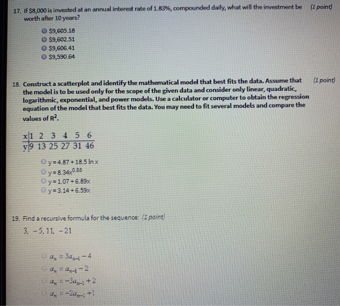 Solved 12. For the data in the table, how many data points | Chegg.com
