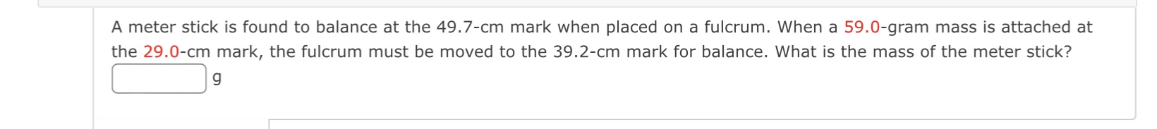 Solved A meter stick is found to balance at the 49.7-cm | Chegg.com