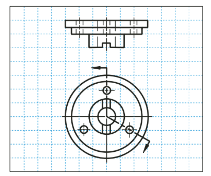 Solved Draw the missing view and the section (offset / full | Chegg.com