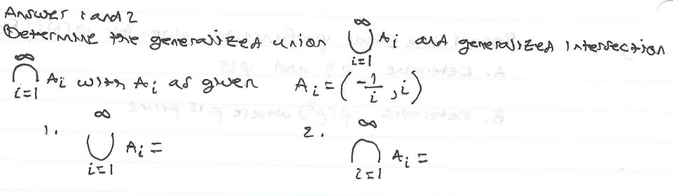 Solved Answer i and 2 Determine the generalized union | Chegg.com