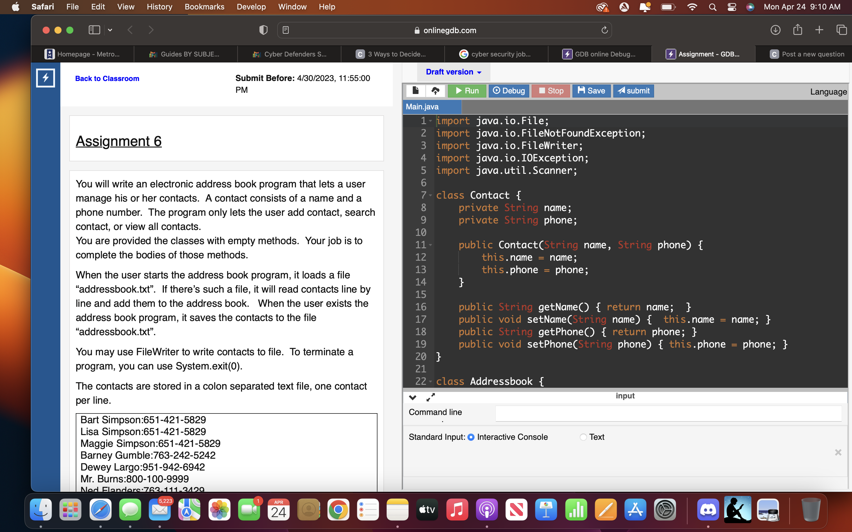 Solved You will write an electronic address book program | Chegg.com