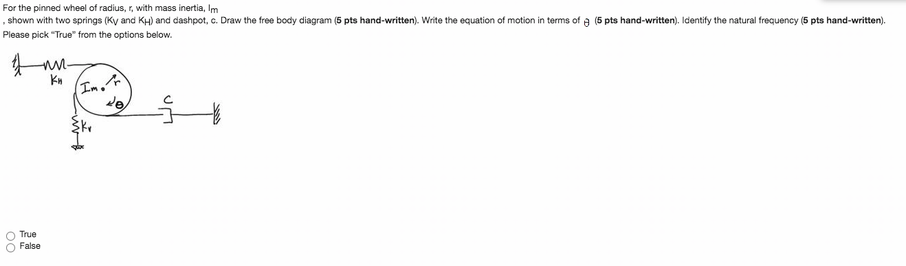 Solved For the pinned wheel of radius, r, with mass inertia, | Chegg.com