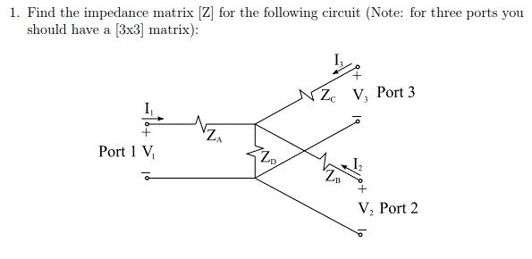 Solved 1. Find the impedance matrix [Z] for the following | Chegg.com