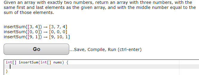Solved Given an array of exactly two integer values, return | Chegg.com