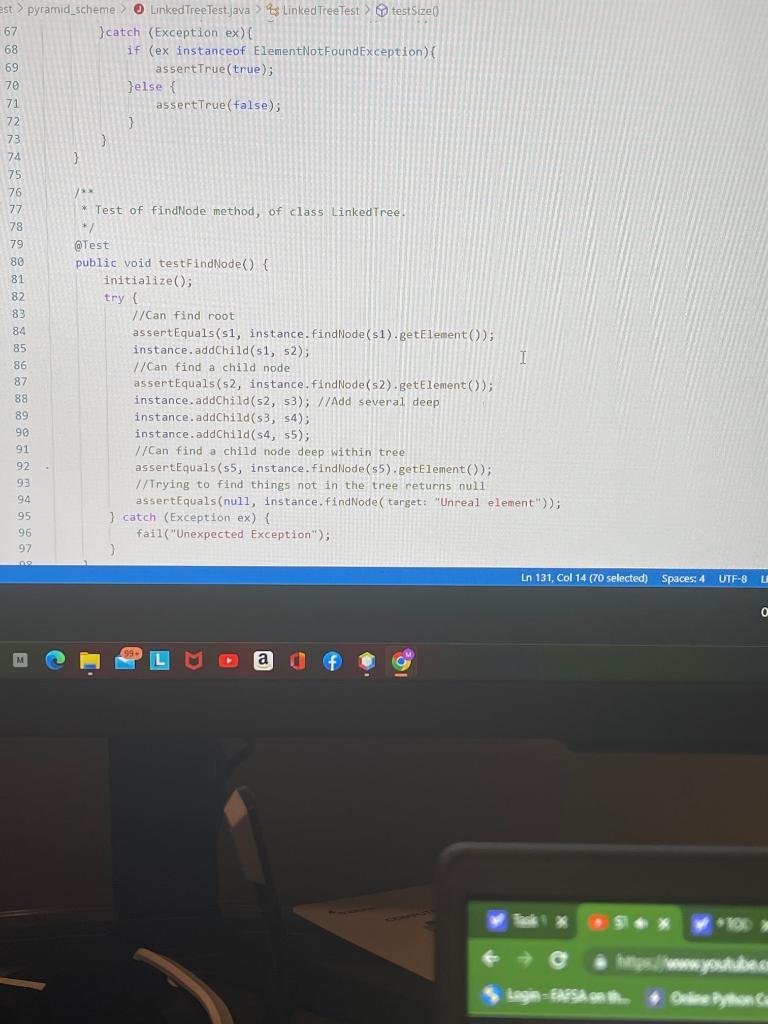 pyramid_scheme > ( LinkedTreelest.java > \& | Chegg.com